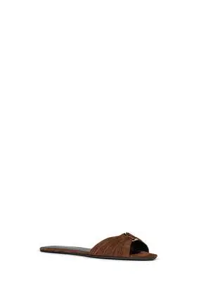 Saint Laurent Babylone Flat Sandals In Suede - Multicolor