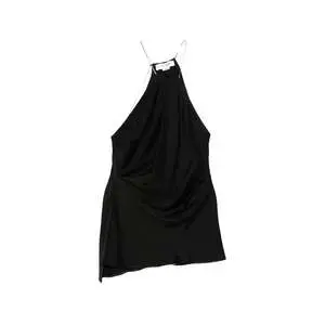 Victoria Beckham Halterneck Draped Top - Black