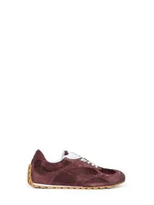 Bottega Veneta Deep Mahogany Suede And Nylon Orbit Flash Sneakers - Multicolor