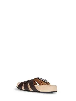 Balenciaga Black Calf Leather Belt Mules - Multicolor