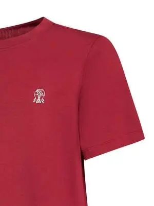 Brunello Cucinelli Cherry Solomeo Crest T-shirt