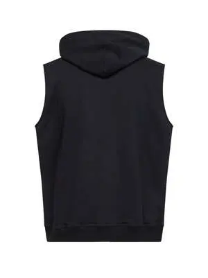 Brunello Cucinelli Black Techno Fleece Zip-up Hooded Vest