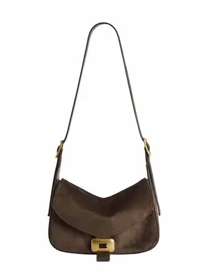 Balenciaga BALENCIAGA Nutmeg Suede Calfskin Clicca Shoulder Bag Multicolor