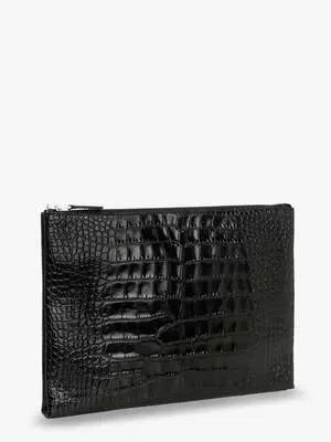 TOM FORD Leather Crocodile Print Clutch