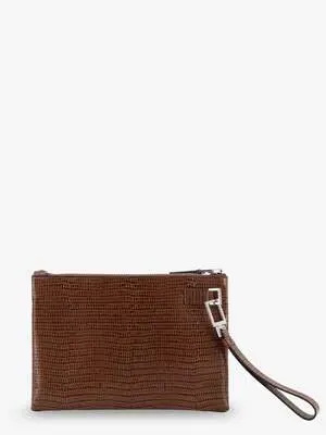 TOM FORD Leather Crocodile Print Clutch - Multicolor