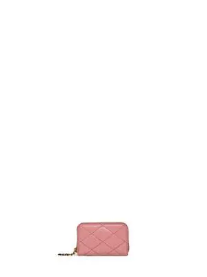 Saint Laurent Tulip Pink Lambskin Cassandre Bijou Coin Purse - Multicolor
