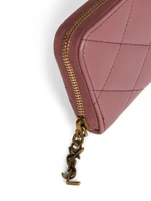 Saint Laurent Tulip Pink Lambskin Cassandre Bijou Coin Purse - Multicolor