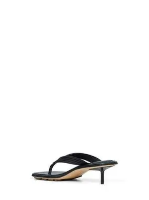 Bottega Veneta Black Matte Rubber Sampieri Thong Sandals - Multicolor