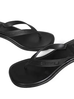 Bottega Veneta Black Matte Rubber Sampieri Thong Sandals - Multicolor