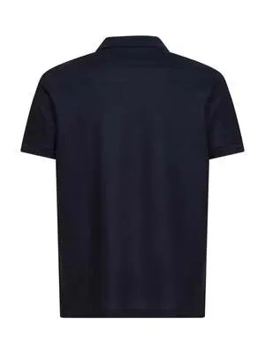Burberry Blue Cotton Pique Polo Shirt With Embroidered Equestrian Knight Design - Multicolor
