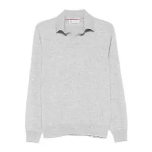 Brunello Cucinelli Ribbed Knit Half-zip Jumper - Gray