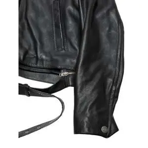 Acne Studios Leather Belted Zip Jacket