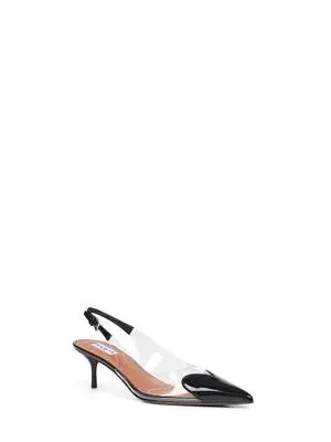 Alaïa Black Pvc And Patent Leather Le Coeur Slingback Pumps - Multicolor
