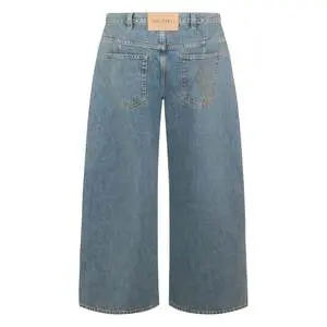 Attico Cotton Wide-leg Jeans - Blue