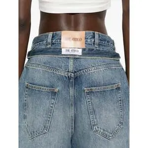 Attico Cotton Wide-leg Jeans - Blue