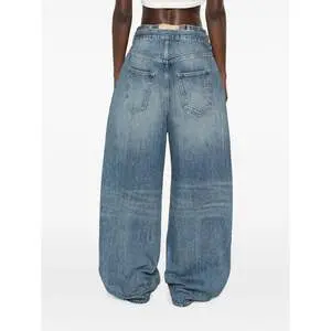 Attico Cotton Wide-leg Jeans - Blue
