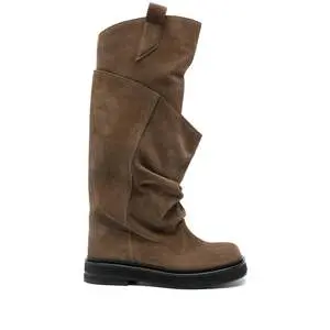 Attico Suede Knee-high Boots - Brown