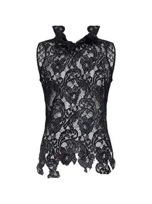 Giuseppe Di Morabito Black Lace Asymmetric Top