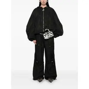 Attico Polyester Blend Zip-up Bomber Jacket - Black