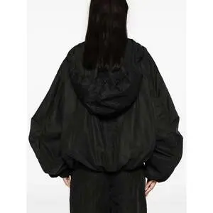 Attico Polyester Blend Zip-up Bomber Jacket - Black