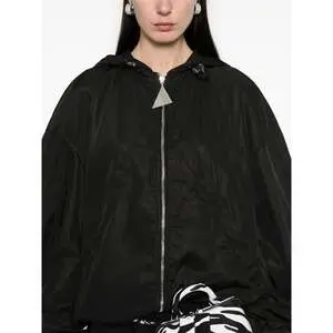Attico Polyester Blend Zip-up Bomber Jacket - Black