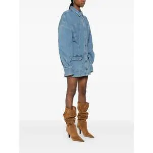 Attico Cotton Spandex Denim Dress - Blue