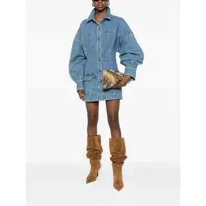 Attico Cotton Spandex Denim Dress - Blue
