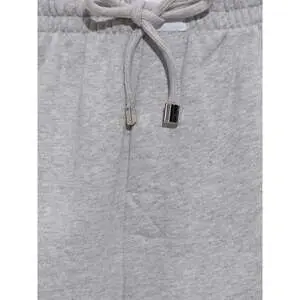 Attico Grey Knee-length Cotton Shorts With Drawstring
