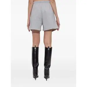 Attico Grey Knee-length Cotton Shorts With Drawstring - Gray