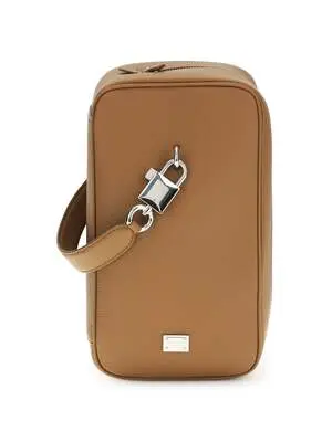 Dolce & Gabbana Lock Leather Handbag With Top Handle - Brown