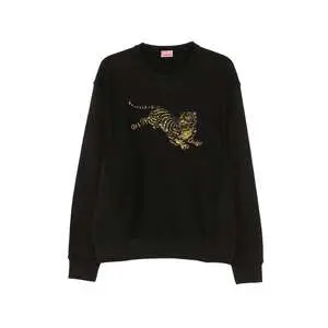 Kenzo Crewneck Sweatshirt With Logo Lettering - Black
