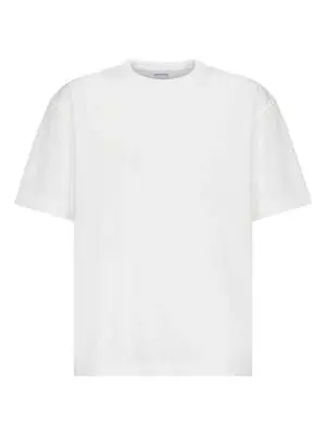 Bottega Veneta Chalk Cotton Jersey T-shirt With Intrecciato Patch - Multicolor