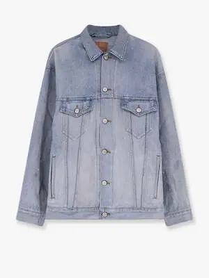 Balenciaga Washed Out Denim Jacket - Multicolor