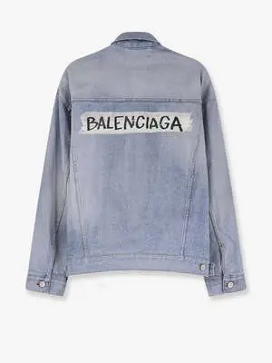 Balenciaga Washed Out Denim Jacket - Multicolor