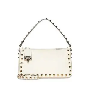 Valentino Garavani Rockstud Satchel Bag - Cream