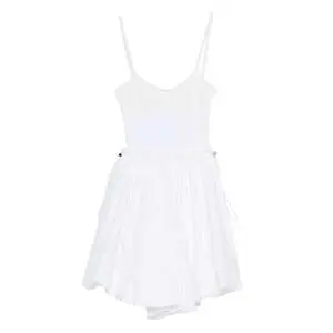 Attico Cotton Blend Peplum Hem Dress