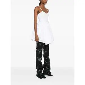 Attico Cotton Blend Peplum Hem Dress
