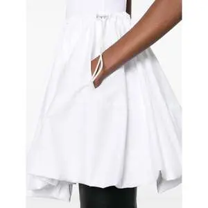 Attico Cotton Blend Peplum Hem Dress