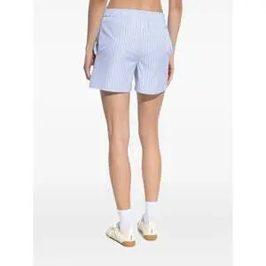 Attico Striped Cotton Shorts - Blue