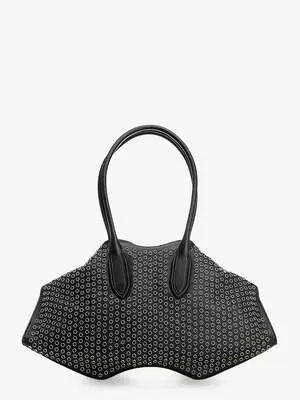 Alexander McQueen Manta Leather Shoulder Bag With All-over Metal Details - Multicolor