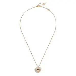Valentino Garavani Tone Crystal Heart Pendant Necklace - Gold