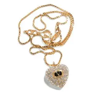 Valentino Garavani Tone Crystal Heart Pendant Necklace