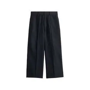 LEMAIRE Wide-leg Cotton Trousers - Black
