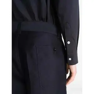 LEMAIRE Wide-leg Cotton Trousers - Black