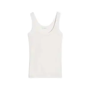 LEMAIRE LEMAIRE Ribbed Cotton Tank Top Cream