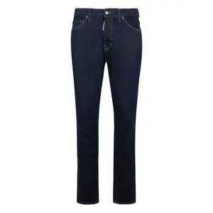 Dsquared2 Dark Wash Cotton Straight-leg Trousers - Blue