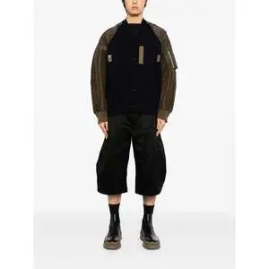 Sacai Bomber Jacket With V-neck And Ribbed Hem