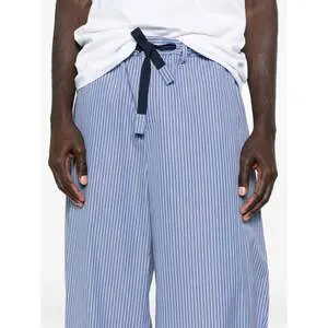 Sacai Cropped Balloon Leg Trousers In Stripe