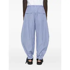 Sacai Cropped Balloon Leg Trousers In Stripe