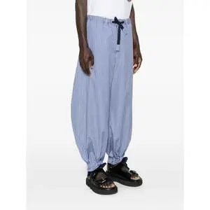Sacai Cropped Balloon Leg Trousers In Stripe